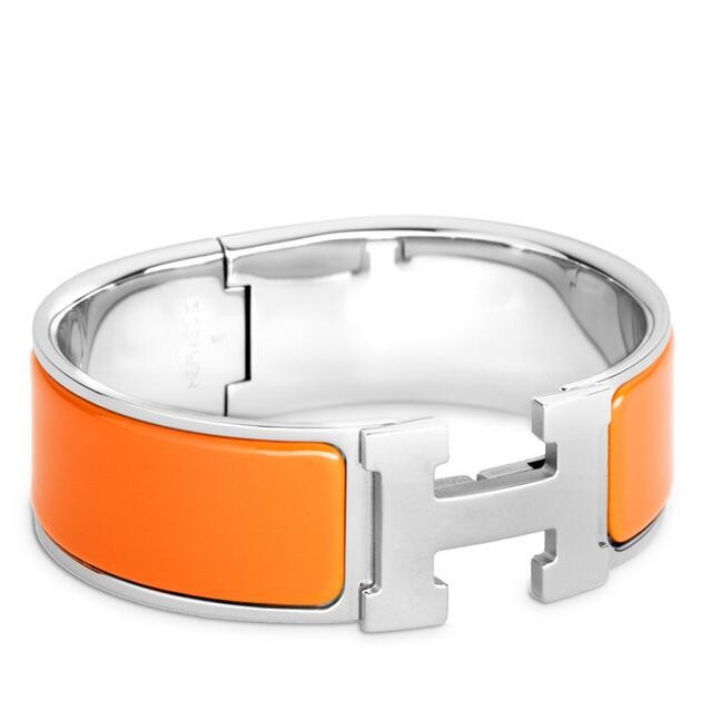 Hermes Orange Enamel Clic Clac H PM Bracelet QY01386 | Hermes Bracelets