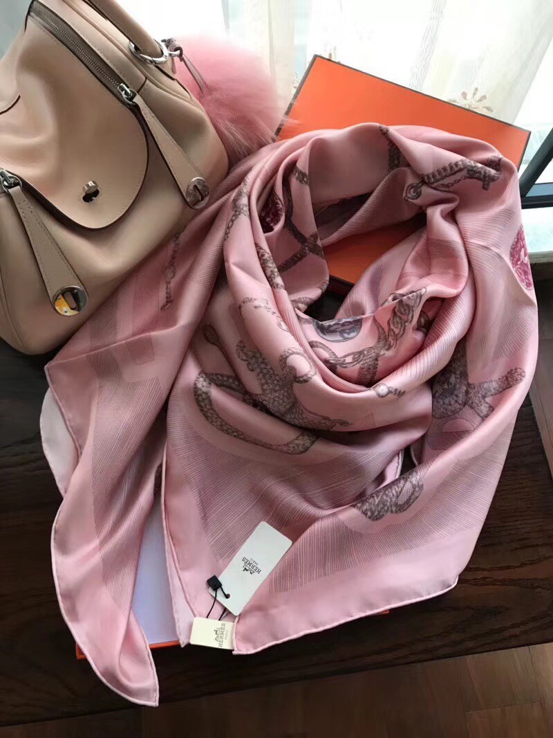 Replica Hermes Pink Etude pour une Parure de Gala Scarf QY01673 ...