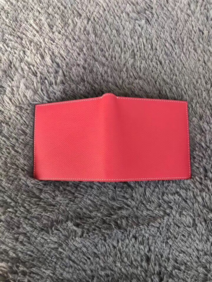 AAA Hermes Rose Red MC2 Copernic Compact Wallet QY01337 | Hermes Wallets