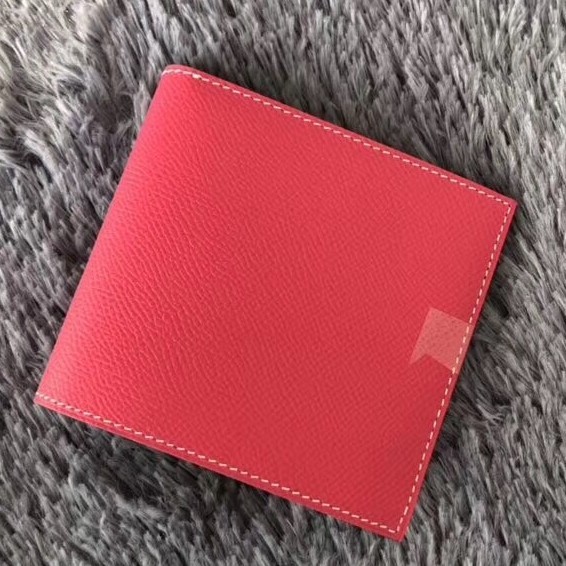 AAA Hermes Rose Red MC2 Copernic Compact Wallet QY01337 | Hermes Wallets