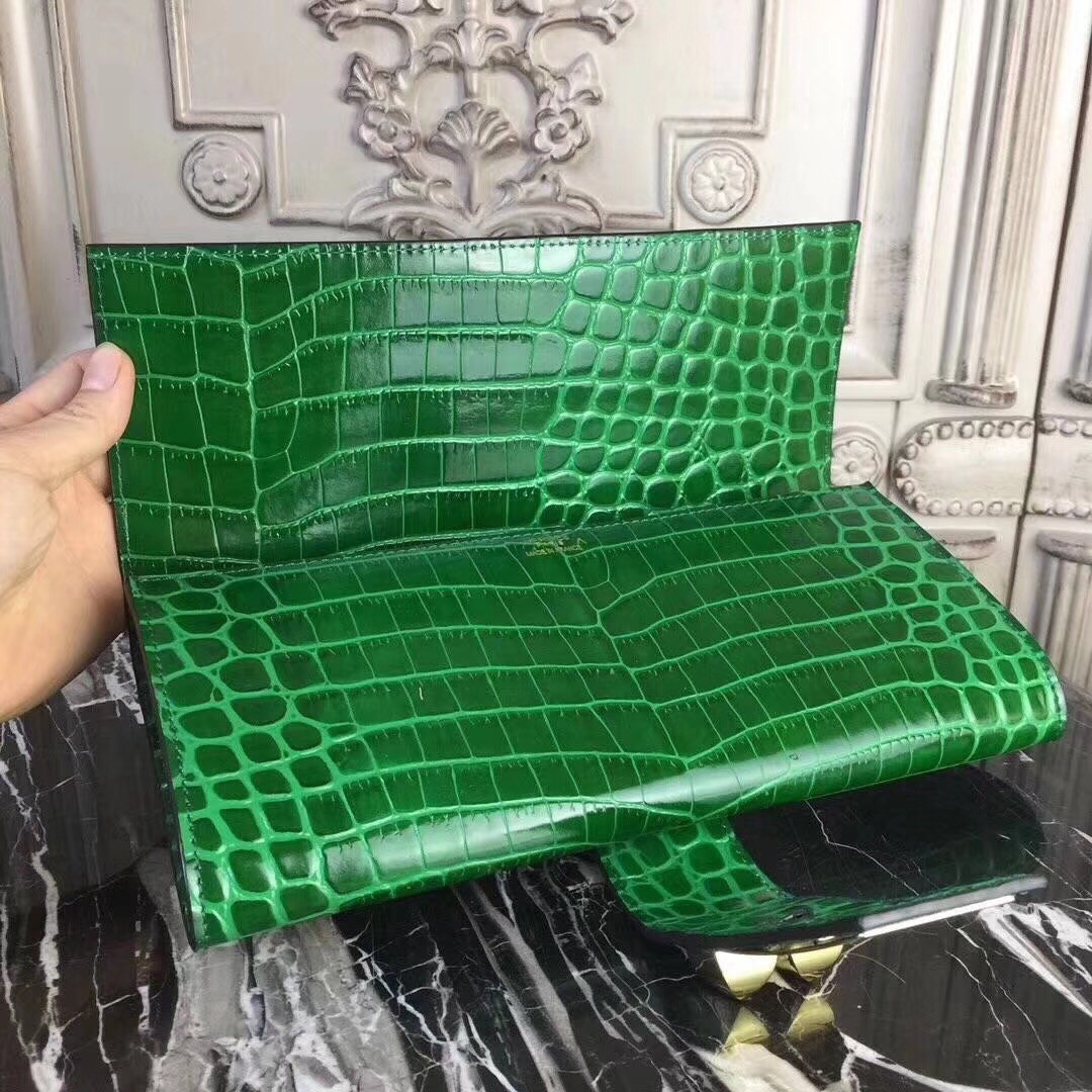 Hermes Medor Clutch Bag In Bamboo Crocodile Leather QY00139 | Hermes ...
