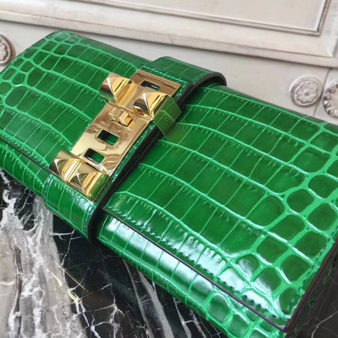 Hermes Medor Clutch Bag In Bamboo Crocodile Leather QY00139 | Hermes ...