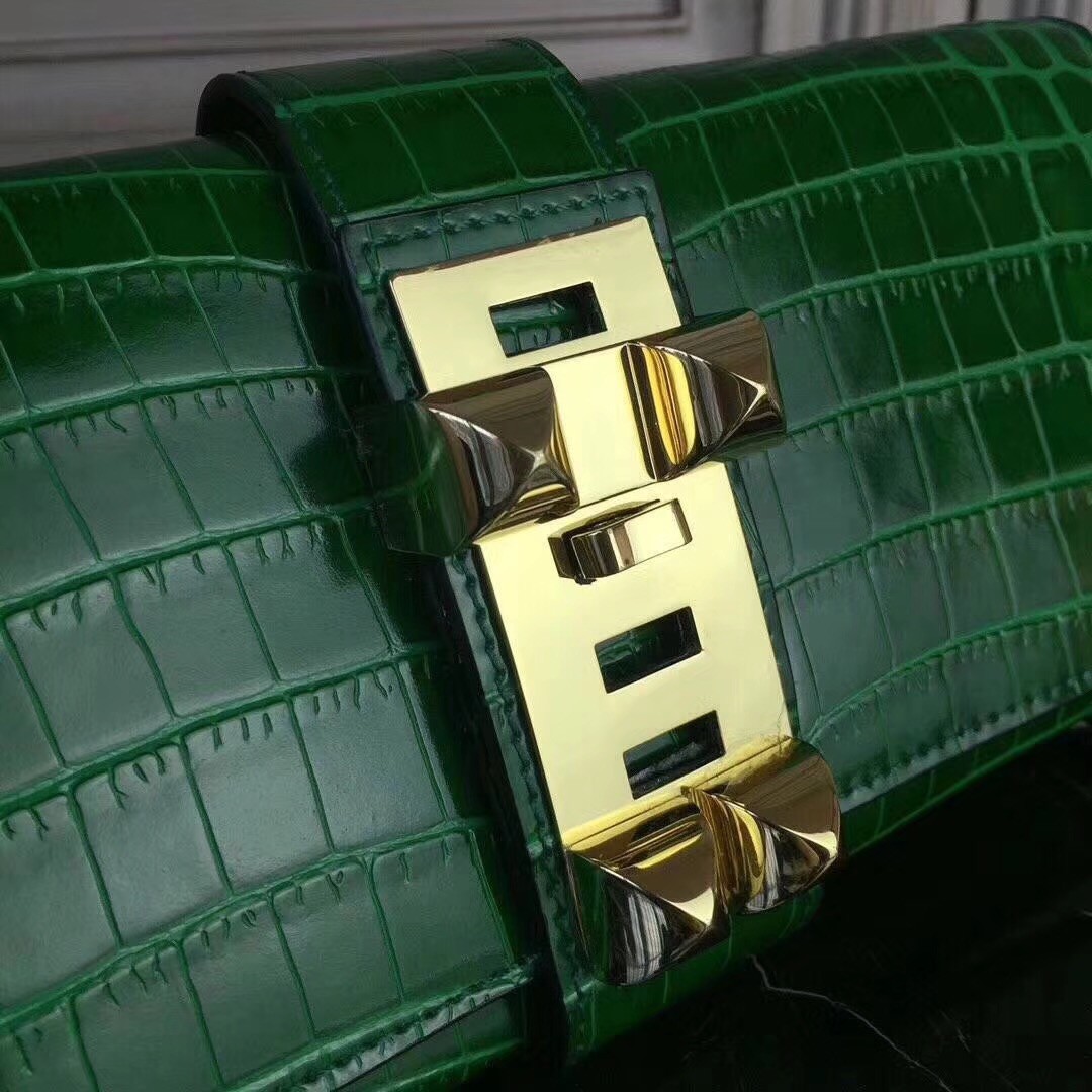 Hermes Medor Clutch Bag In Bamboo Crocodile Leather QY00139 | Hermes ...