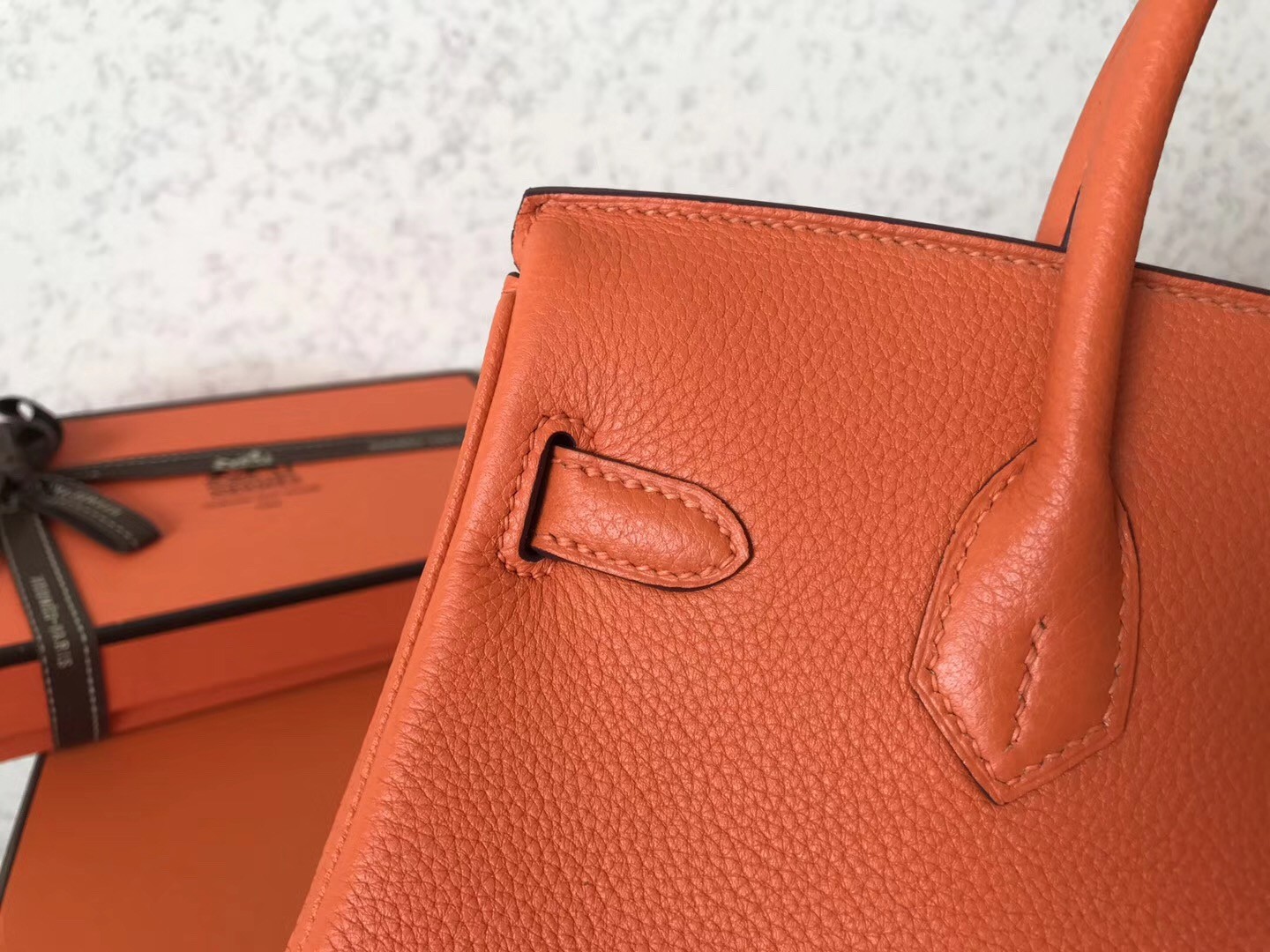 Hermes Orange Clemence Birkin 25cm Handmade Bag QY01662 | Hermes Birkin ...