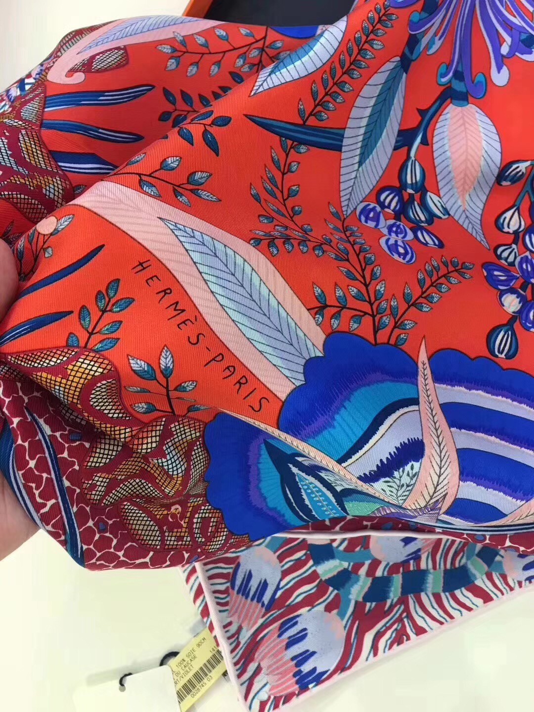 Hermes Orange Flowers of South Africa Silk Scarf QY01557 | Hermes Scarves