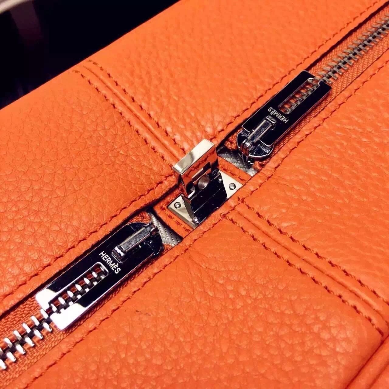 Hermes Victoria II 35cm Bag In Orange Leather QY00596 | Hermes Handbags