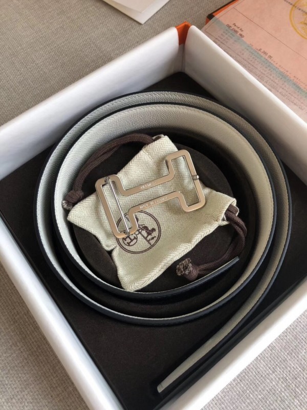 Knockoff Hermes Tonight 38MM Reversible Belt In Black/White Epsom ...