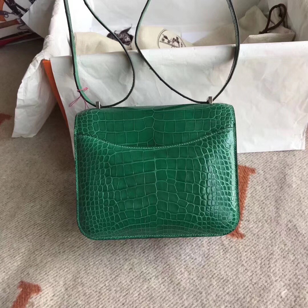Replica Hermes Constance 24cm Green Porosus Crocodile QY02377 | Hermes ...